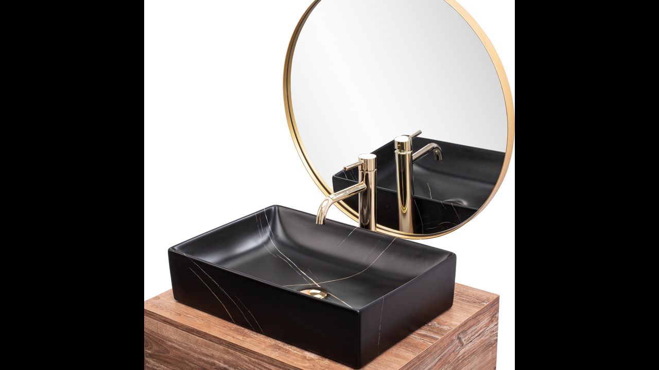 Matt Black Sink Rea Inga Matt Black Ceramic Bathroom Sink | Countertop ...