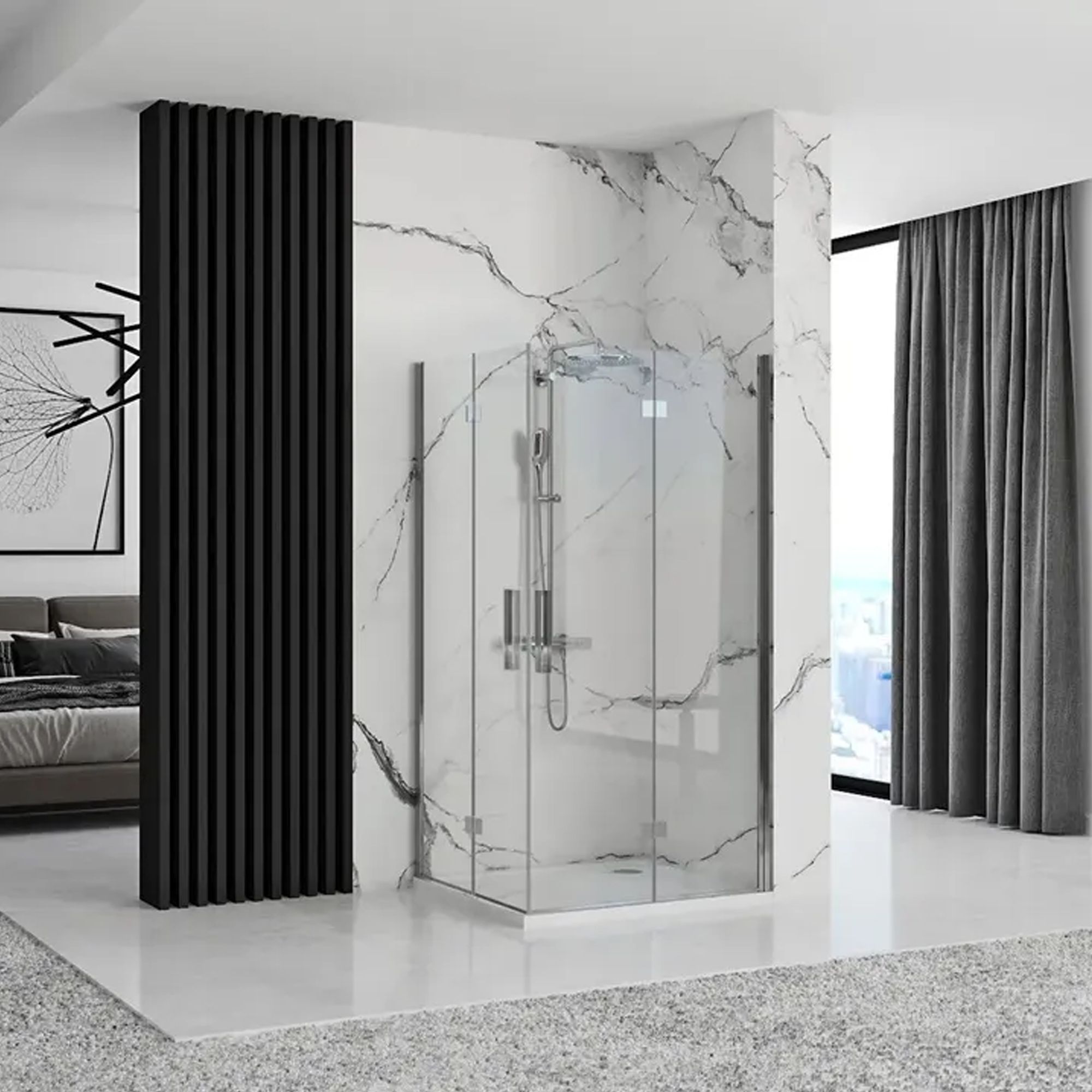 Cabine de douche Rea Molier Chrome Double 90x90 - Rea