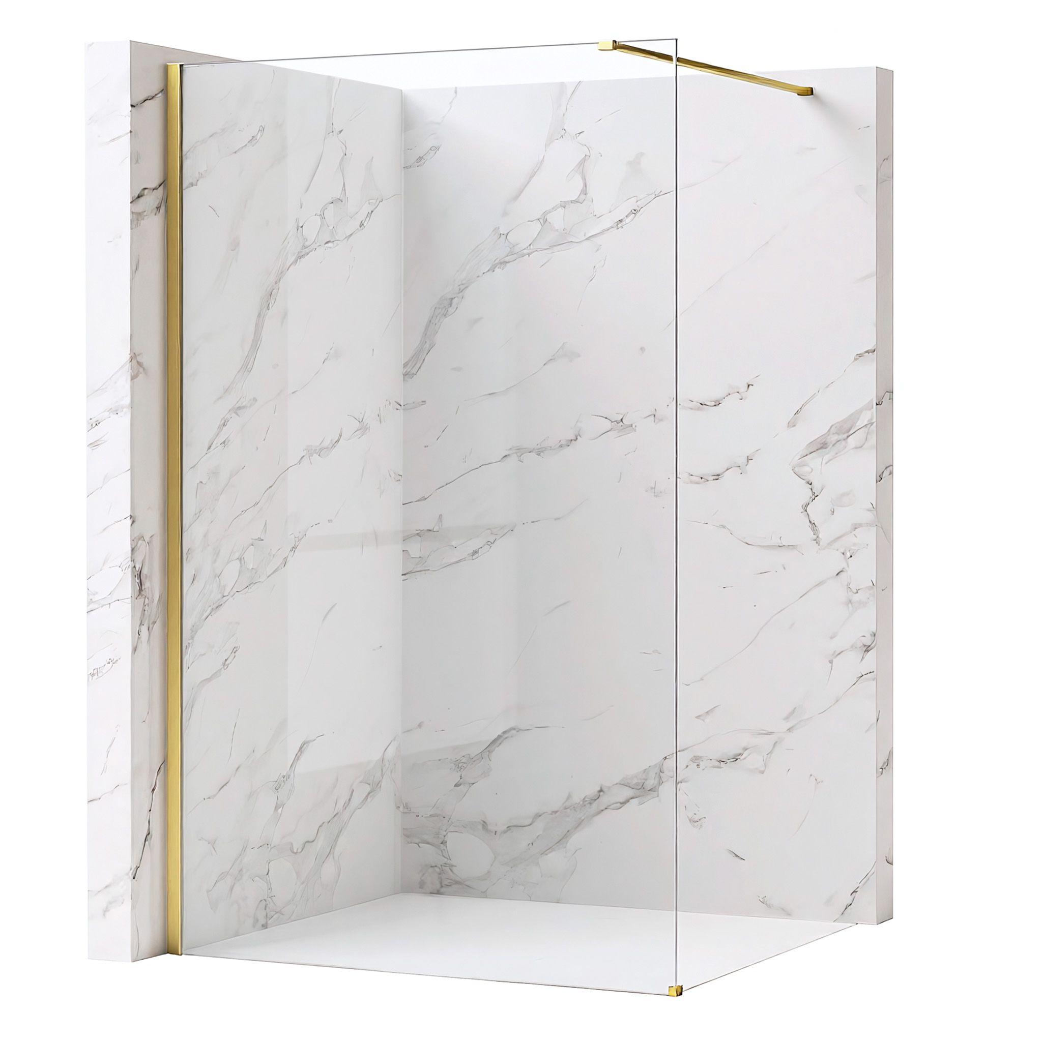 Shower screen Rea Flexi Transparent / Brush Gold 70 - Rea