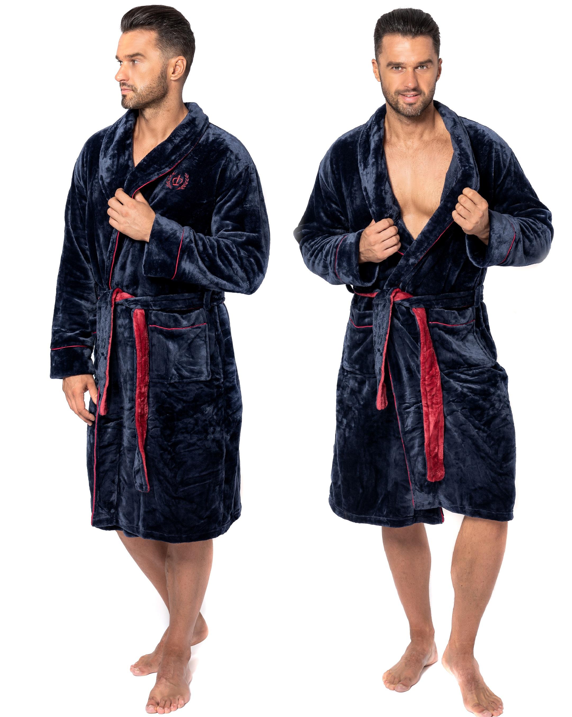 Bathrobe Roger Navy Red Men m - Rea