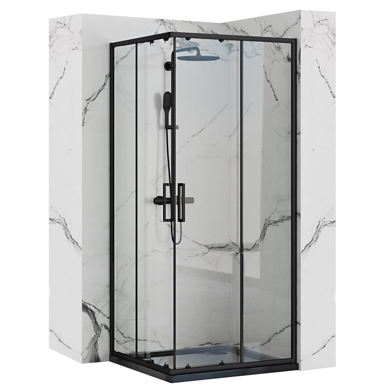 shower enclosure Rea Punto Black 80x80 - Rea