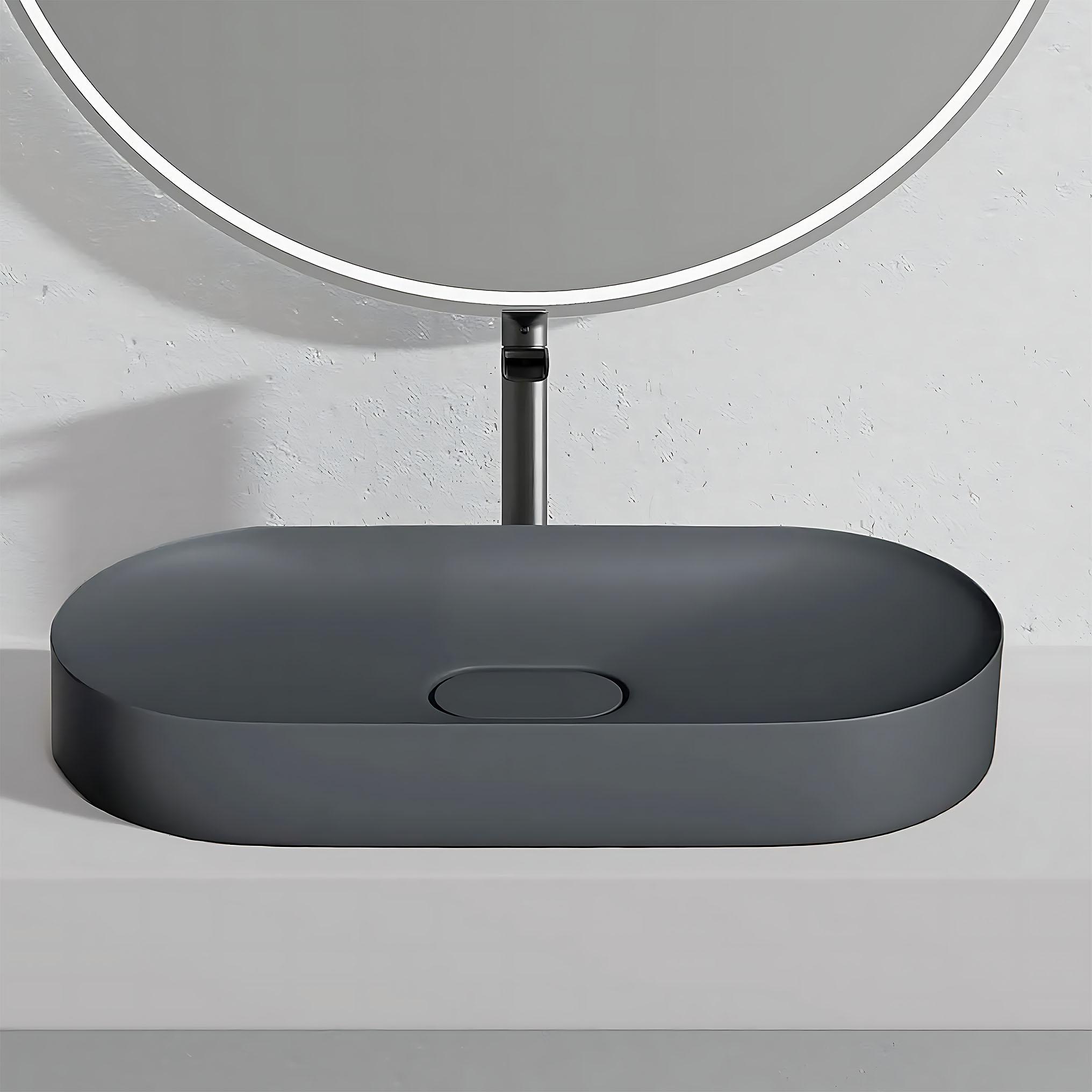Konglomerátum mosdó IRIS 71 CM GREY MATT - Rea