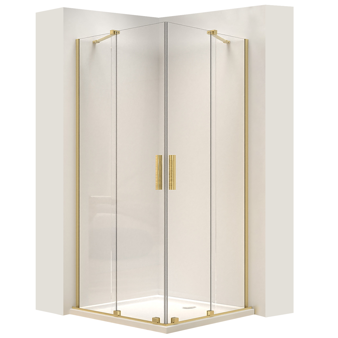 Shower enclosure REA Montana Double Gold Brush 80x80 - Rea